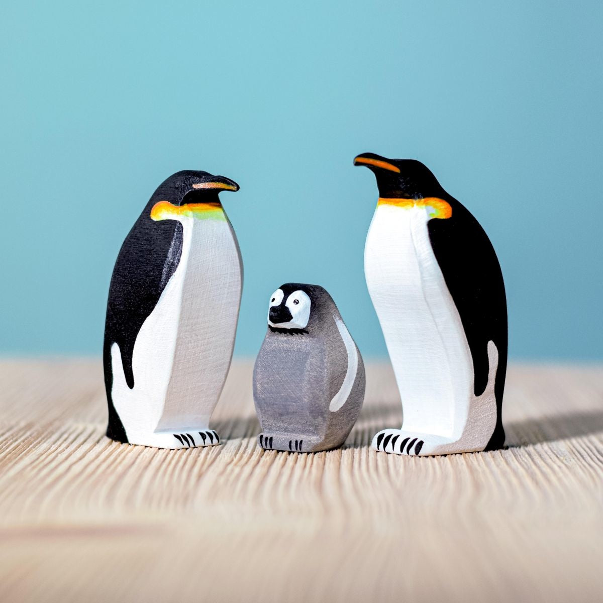 Houten pinguin set (zonder ijsschots) – Poppedijn